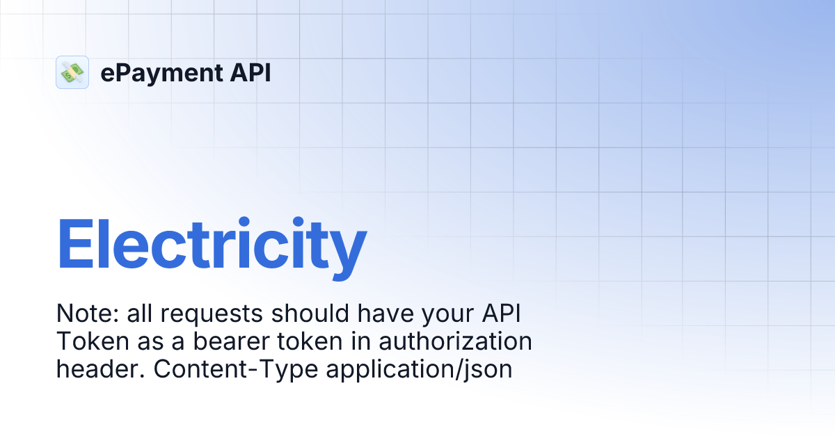 Electricity | ePayment API